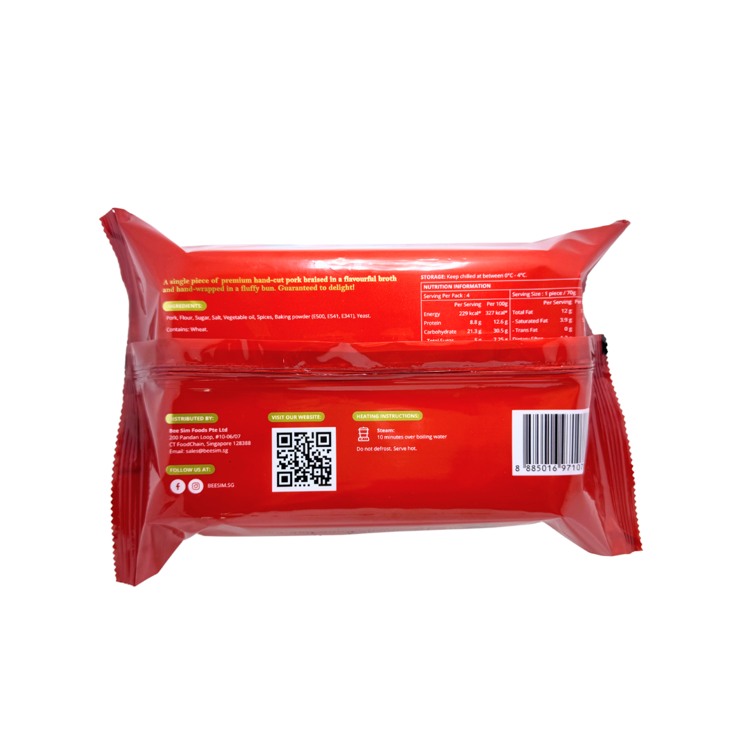 Handmade Kong Bak Pau | 手工扣肉包 (4 pieces per pack, 280g) – Bee Sim SG
